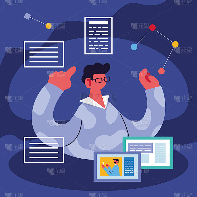 拥有社交媒体图标的年轻人