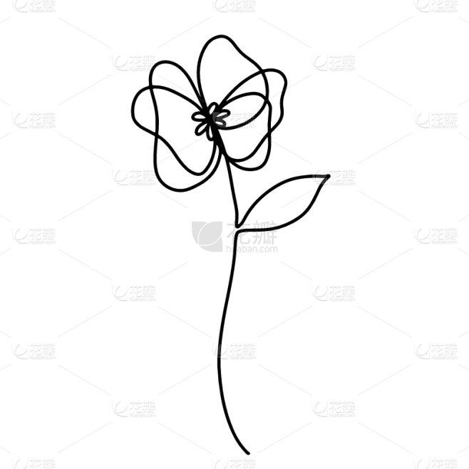 Simple Line Sticker素材-花瓣网