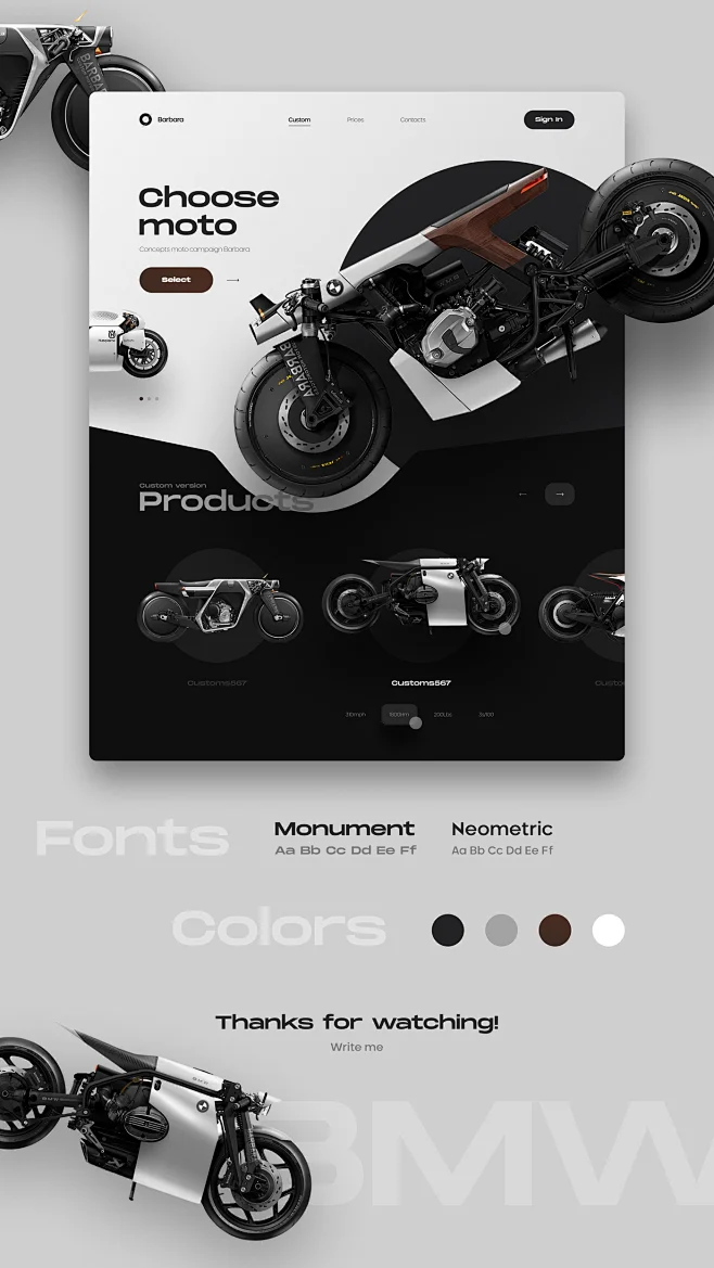 Barbara BMW concept moto motorcycle Web Design ар концепт мото мотоцикл ...