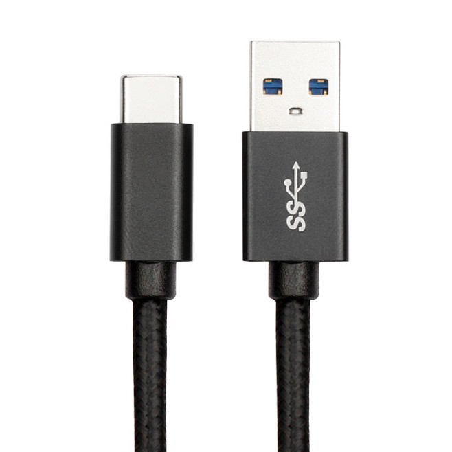 亚马逊热卖type-c数据线3A尼龙编织铝壳USB3.1安卓手机快充线定制