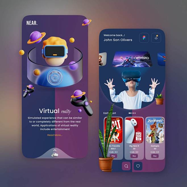 耳机UI设计app ui界面设计VR