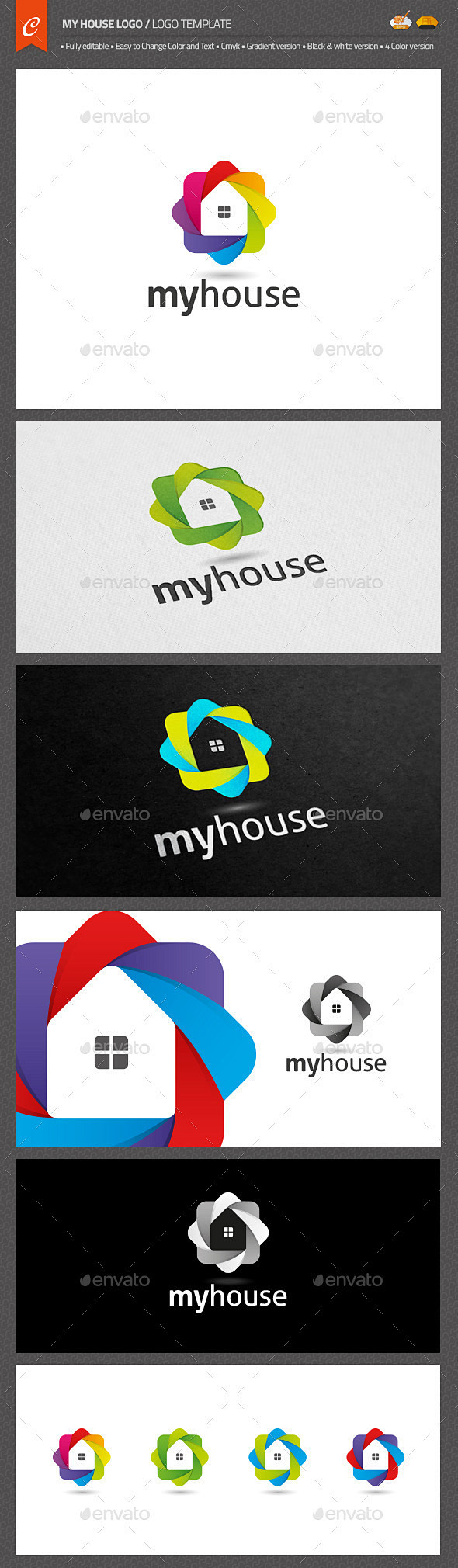 我家的标志——对象标识模板My House Logo - Objects Logo Templates代理人、经纪人、构建、建筑、商业、公司 ...
