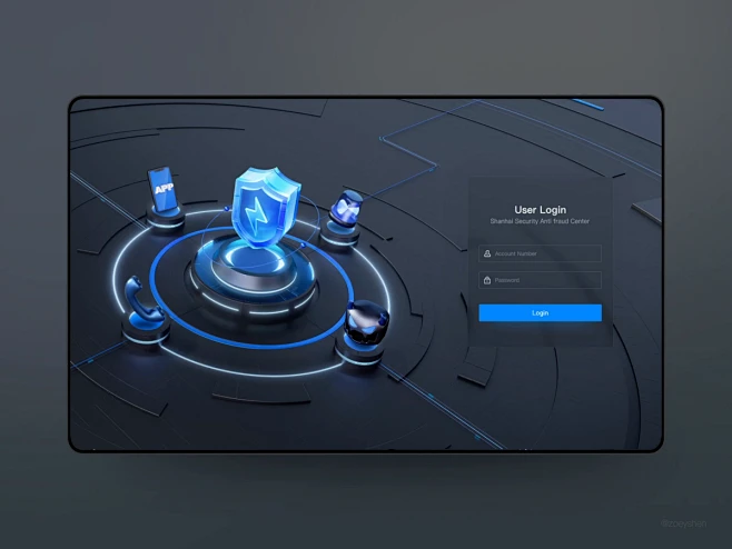 Design of login page of security anti fraud center 3d dashboard form ...