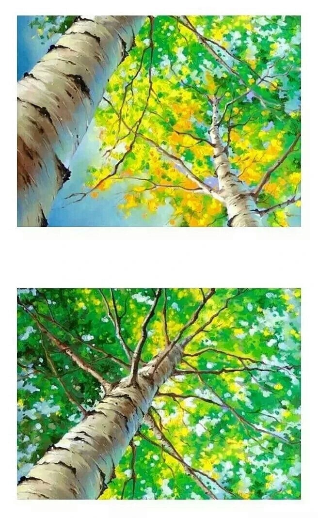 光影神树 加拿大画家 Ivan Alifan 仰望四季的树木绘画艺术，色彩光影超美！！-花瓣网