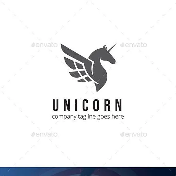 Unicorn Logo Template-花瓣网