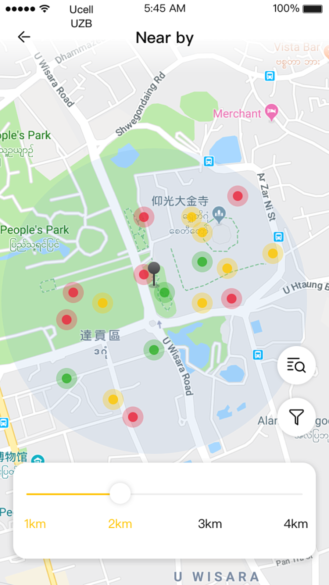 Near by附近、地图