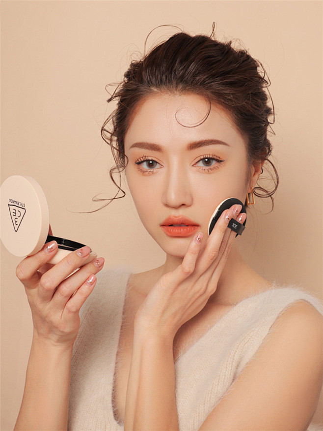 STYLENANDA官方 3CE MESH FOUNDATION 细腻遮瑕气垫粉底 美颜气垫-tmall.hk天猫国际