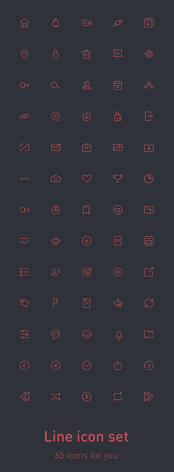 65 free icons : 65 vector icons in 3 formats: Psd, Ai, Eps.图片_UI_icons ...