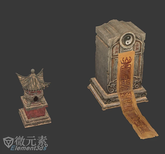 DZS_土地_沙地_道教_建筑_部件-场景模型-微元素Element3ds - Powered by Discuz!-花瓣网