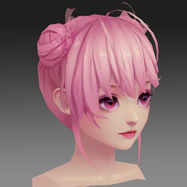 3D手绘角色可爱女头-原创3D角色/装备-微元素 - Element3ds.com!-花瓣网