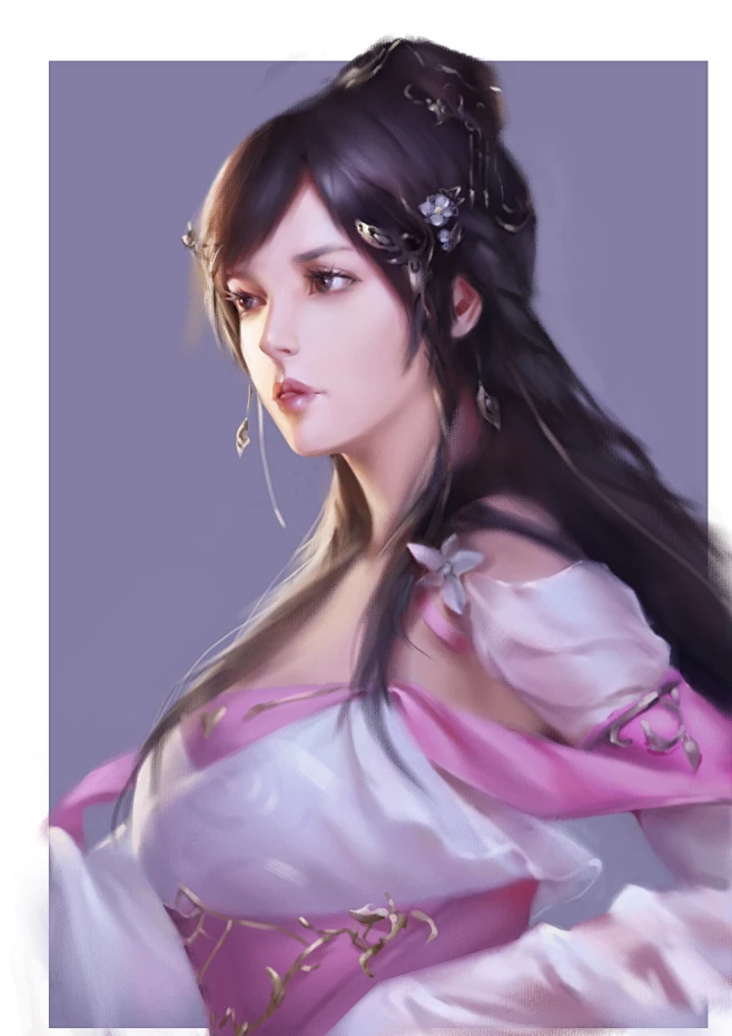 中国风女性角色原画中国风写实角色原画来自cgbook.cn (3)-花瓣网