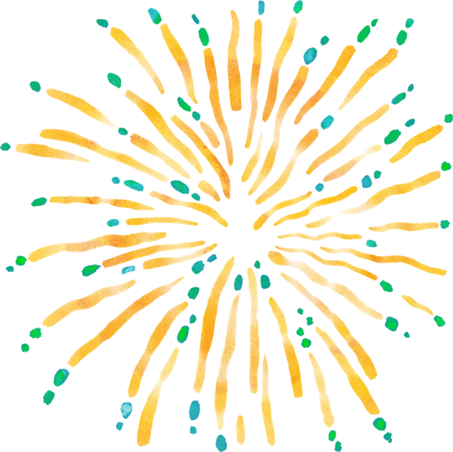 Yellow and Teal Watercolor Fireworks图片-花瓣网