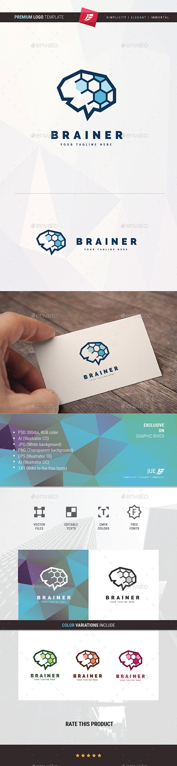 脑的标志——符号标志模板Brainer Logo - Symbols Logo Templates文摘、脑、头脑风暴、概念创意,创意、设计 ...