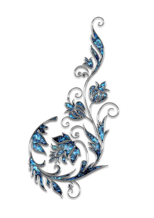 装饰, 饰品, 珠宝, 花卉, 蓝色, 银, 蓝色的花, 透明背景, 元素, 胸针, 耳环, 辉煌, 礼品-花瓣网