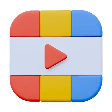 Video Player 3D Icon