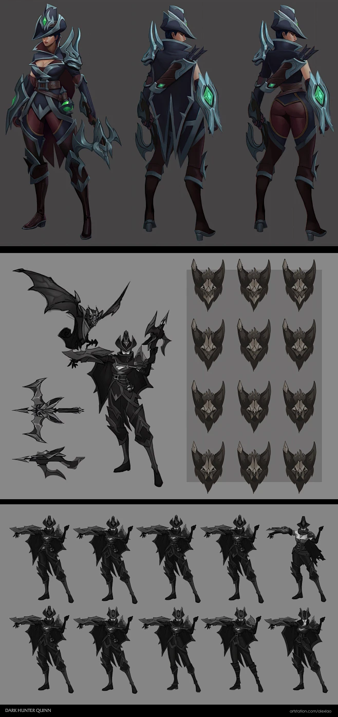 （同人画作）德玛西亚之翼 奎因：黑暗猎手——Art：Alex Lao-花瓣网