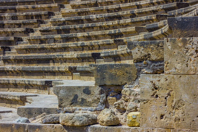 steps in the amphitheater Kato Paphos Archaeological Park