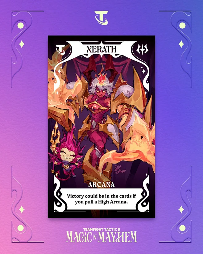 The tarot cards feature fan art of Xerath by HenryMagenta.-花瓣网