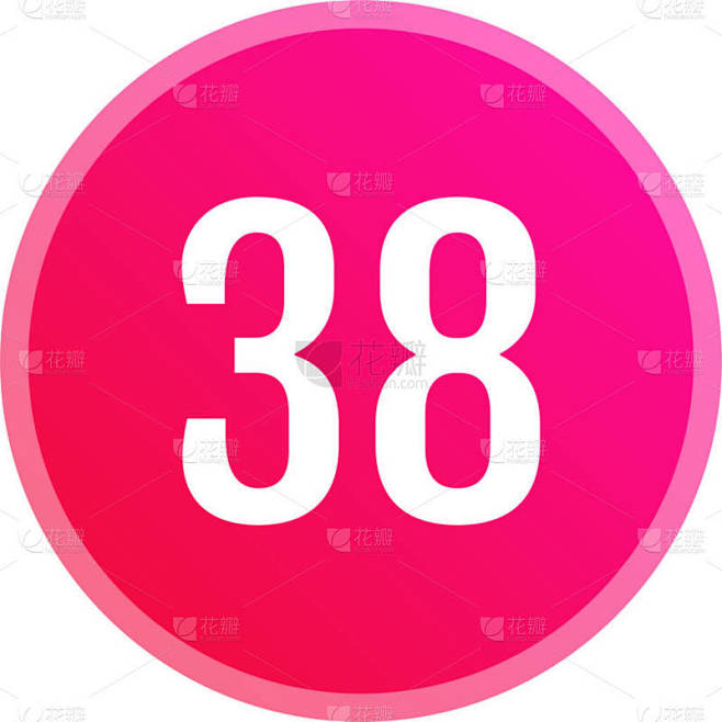 Number 38 icon. flat vector illustration