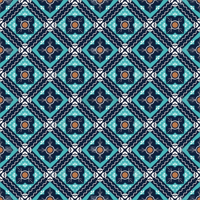 Morocco Mexican Seamless Decorative Pattern Backgr