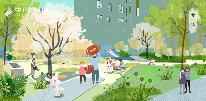 景观插画风效果图_大可不避iconJ__插画师作品_涂鸦王国gracg.com-花瓣网