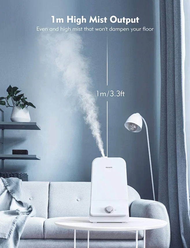 Amazon.com: Homech Cool Mist Humidifier 6L, 26dB Quiet Ultrasonic ...
