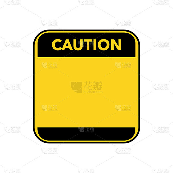 Caution sign.Blank danger sign in yellow with empt