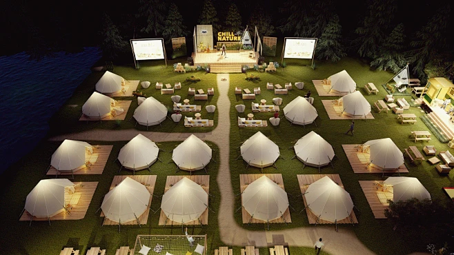 Advertising camp campaign camping chill Event Nature Strongbow-花瓣网