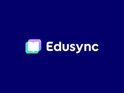 Edusync 渐变混合连接同步同步标识加粗校纸负空间品牌数据软件屏幕教育-花瓣网