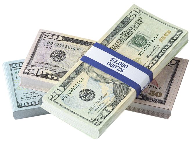 Prop Money (fake money) - $17,000 - Stack (100 bills) of $100, $50, and ...