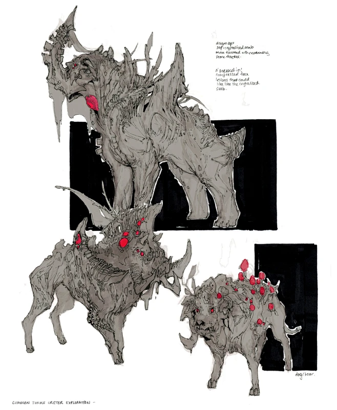 Jungle and mordrem creature explorations, Carlyn Lim : Did quite a few ...