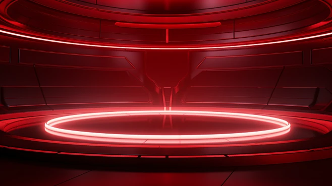 b7496_circular_red_light_and_red_shadows_indoor_with_futuristic ...