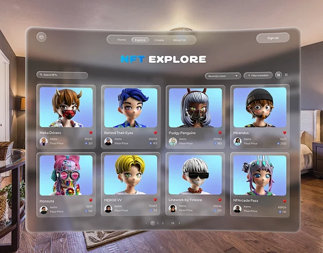 NFT website design - Apple Vision Pro-花瓣网