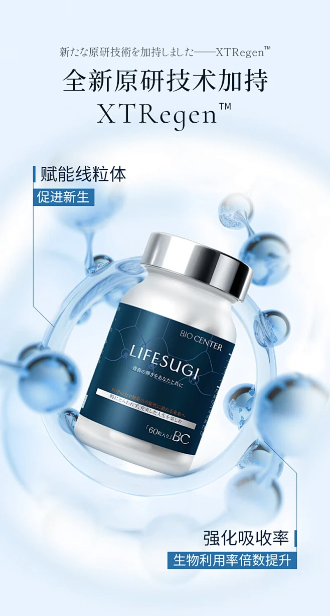 LIFESUGI柏生泰4代 百生态酶 日本进口细胞线粒体激活NAD+提升 XTRegen 升级NAD 1盒【每天1-2粒】60粒【图片 价格 ...