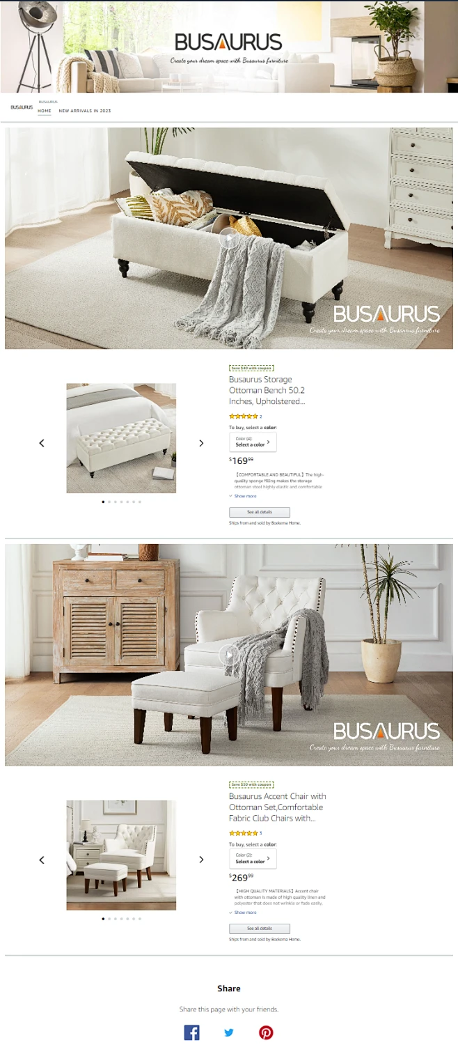 亚马逊家具busaurus品牌旗舰店装修-花瓣网