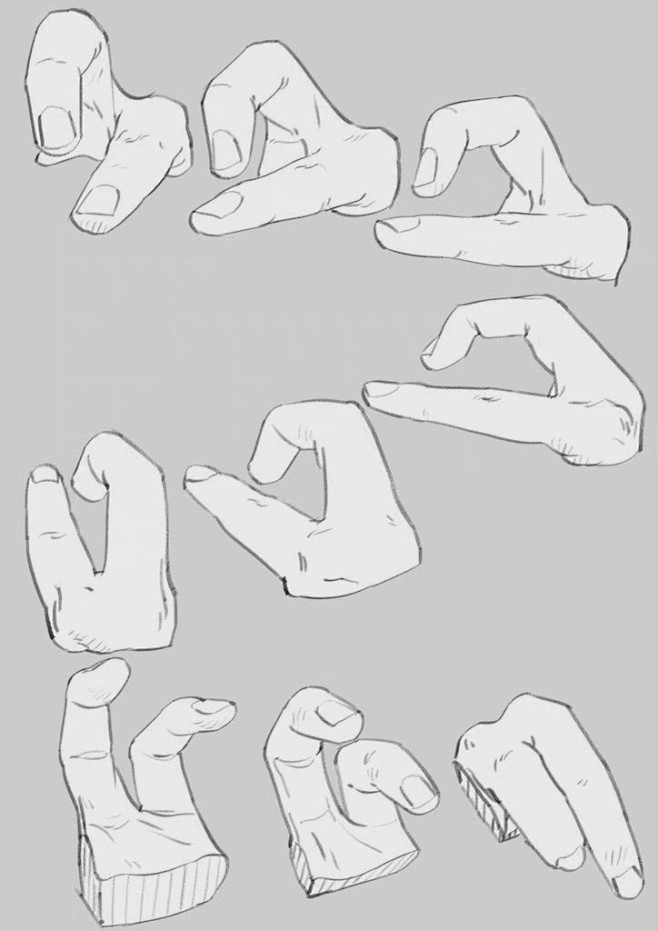 手部素材/人体参考/手部参考 手部草图绘制 twi：simodasketch 花瓣关注原画人，推荐更多精选素材，绘画更有灵感