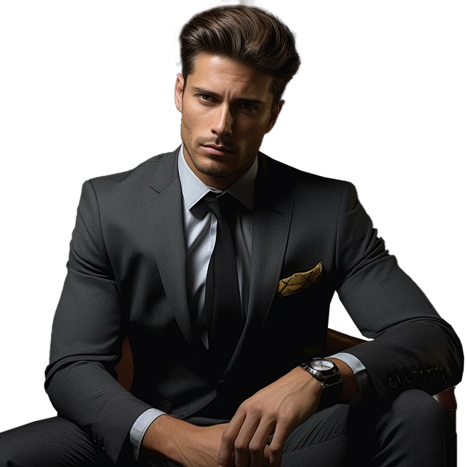 Newreading_Full_length_a_young_handsome_man_wearing_suit_hand_o ...