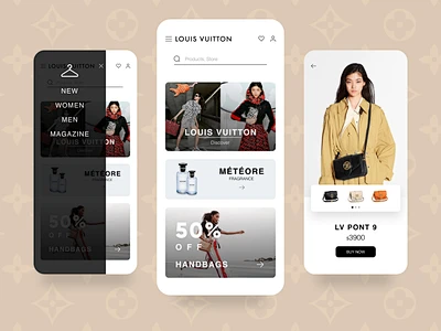 路易威登应用程序概念移动产品uiux dribbble behance 购物应用程序ios 应用程序安卓应用程序应用程序概念品牌服装应用程序 ...
