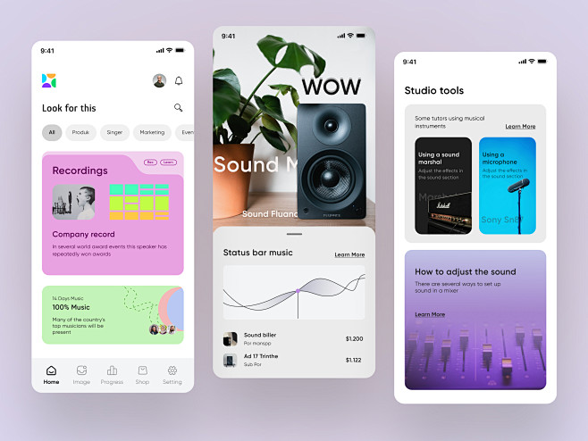 Sound mobile ui Education by Supiyandi on Dribbble