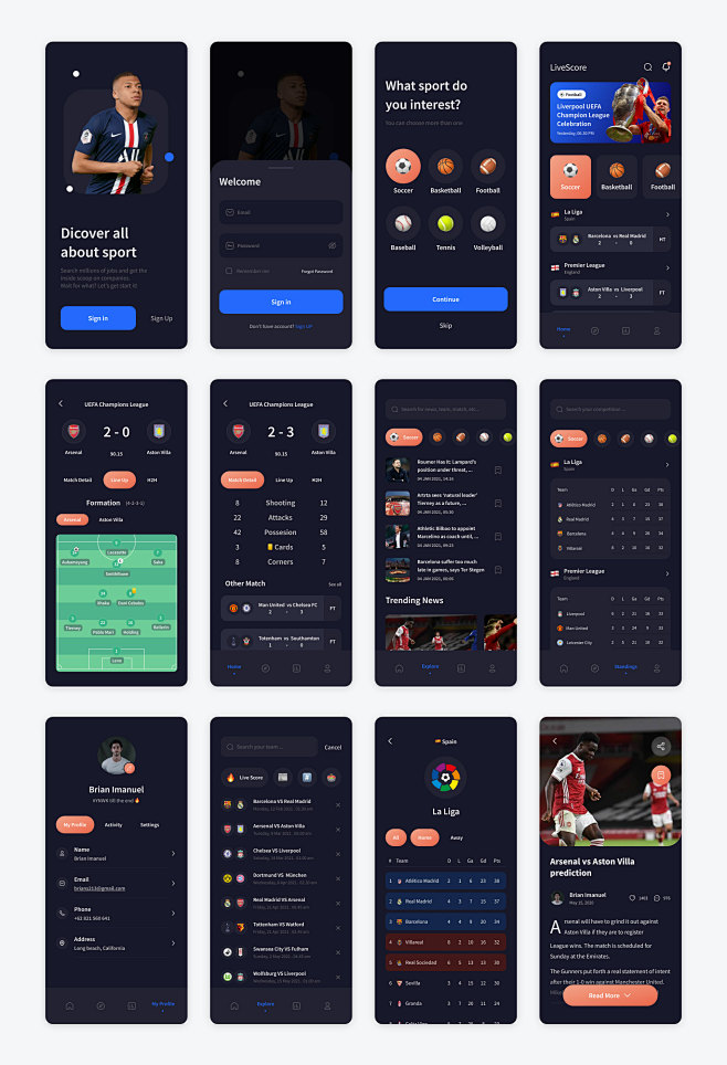 app uiUI界面UI设计体育赛事界面设计直播足球