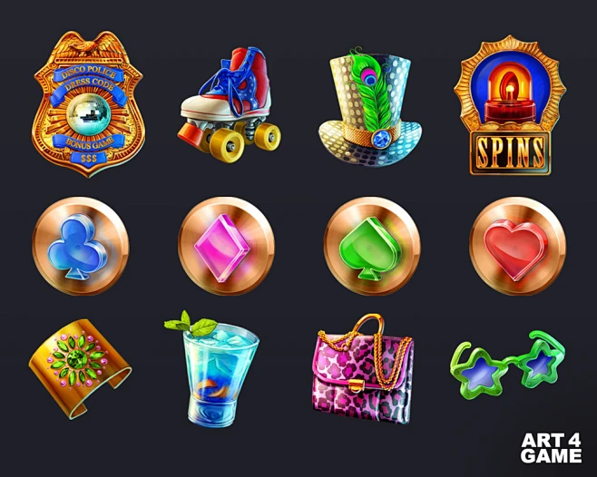 Merlin Slots - Magic Jackpot - Icons and Frames, Art4 Game : Some icons ...