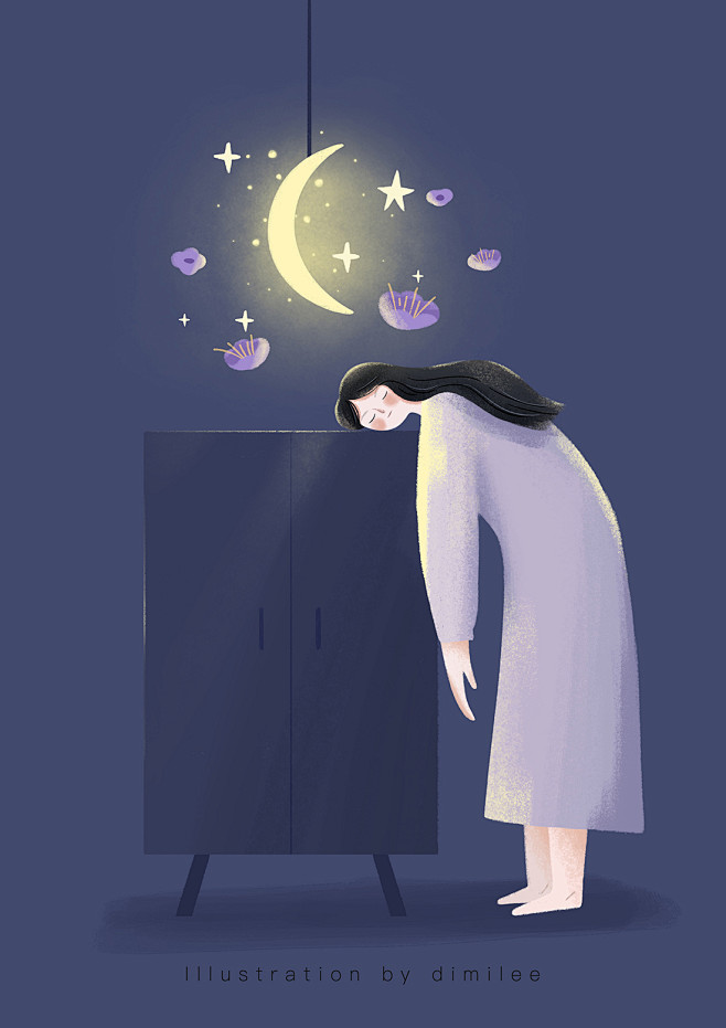 不开心的时候 情绪插画 Illustration By Dimilee
