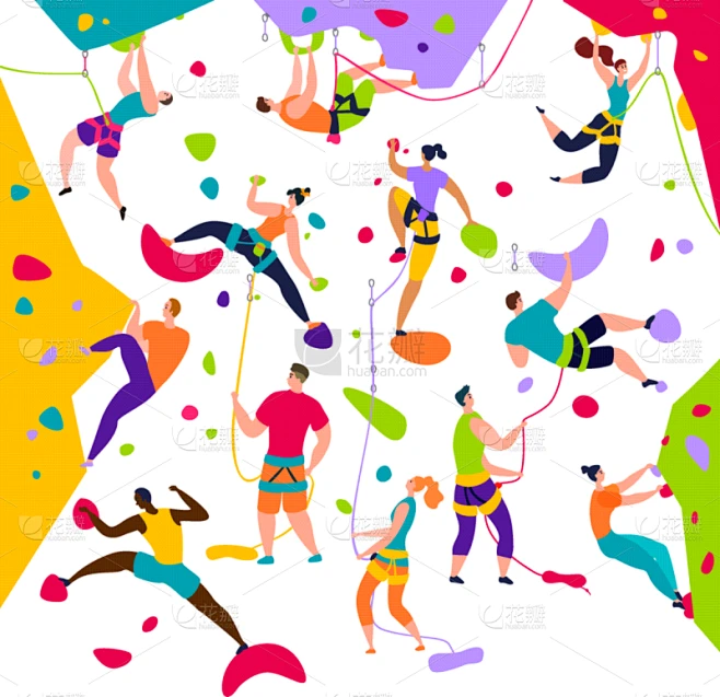 climbing people active characters素材-花瓣网