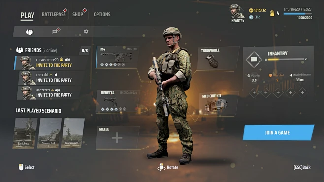 Multiplayer game home screen-花瓣网