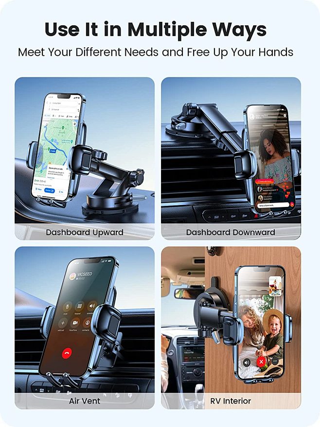 Amazon.com: [Redefined Stability] Phone Mount for Car, VICSEED ...