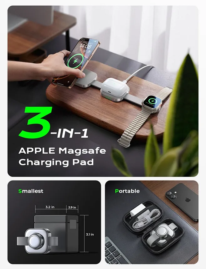 Amazon.com: LISEN Metal Travel Charger for Multiple Devices, UFO 3 in 1 ...