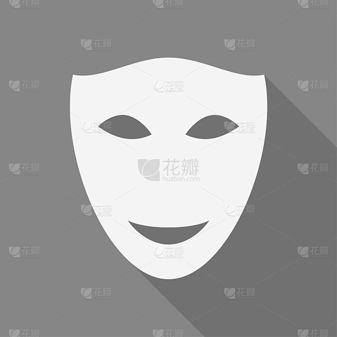 掩模平面图标。戏剧面具。狂欢节面具。矢量插图。