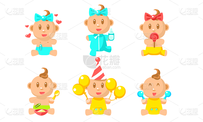 可爱的,绘画插图,婴儿,矢量,家庭生活,小的,新生儿,男孩,性格,布置