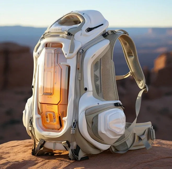 其中包括图片：Ai Mid journey Generated | Kota futuristic hiking backpack made ...