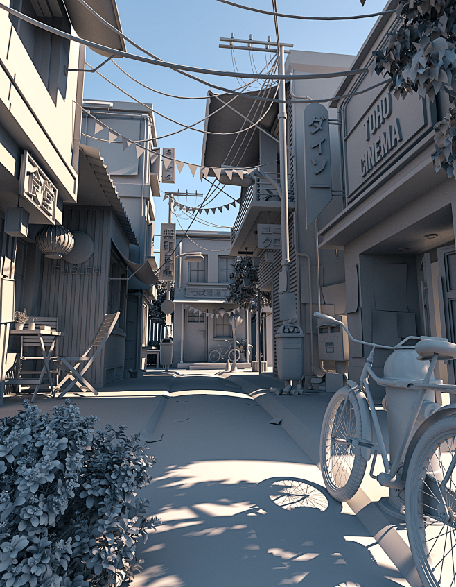 Japanese Street - 3D model on Behance